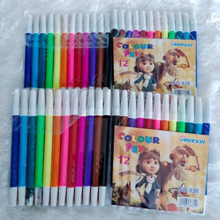 Jual (CCK STORE) SPIDOL 12 WARNA COLOUR PEN premium / Spidol Warna ...