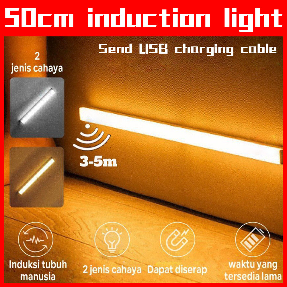 Jual 50CM Magnetic Motion Sensor Led Lampu Rechargeable Lampu Tidur LED ...