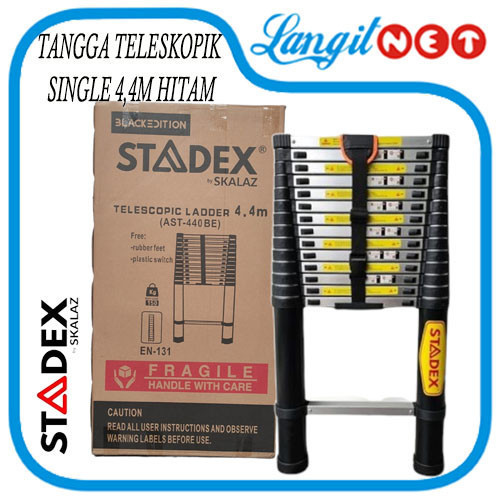 Jual STADEX TANGGA TELESKOPIK SINGLE 4.4 ALUMUNIUM HITAM | Shopee Indonesia