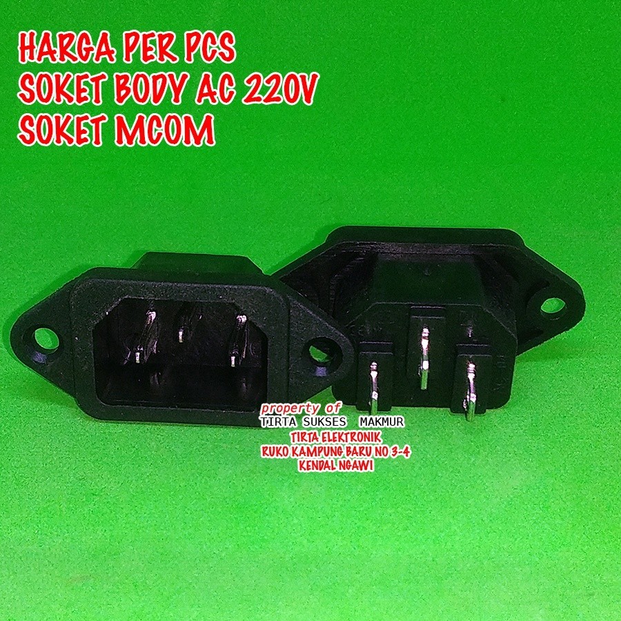 Jual Power Socket IEC 320 C14 220V 250V 10A Colokan Listrik 3 Pin Soket ...