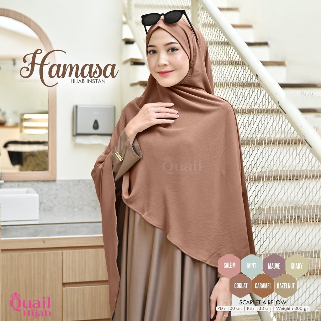 Jual Hamasa Hijab Instan Original Quail Hijab wanita Scarlet Airflow ...