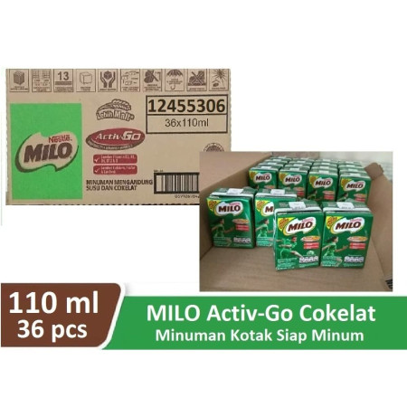 Jual Susu Milo Kotak Coklat Active Go UHT 110mL 1 Karton/dus (36 Pcs) | Shopee Indonesia