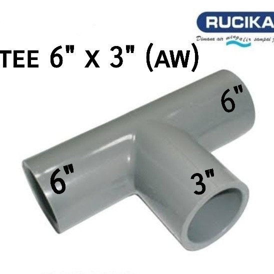 Jual Tee 6" x 3" inch AW Rucika Tee Reducer Vlok Tee sok 6 x 3 inch ...