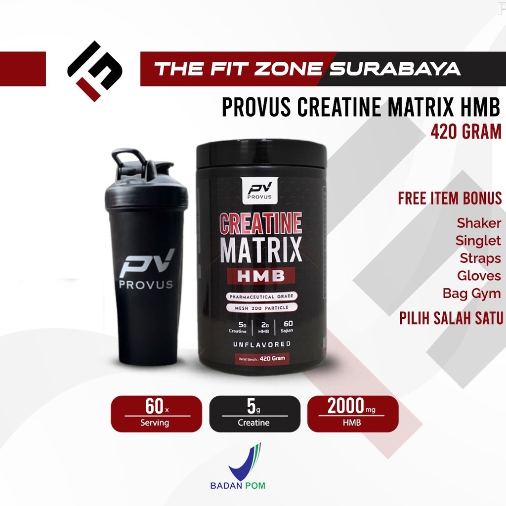 Jual PROVUS Creatine Matrix HMB 420 gram Supplemen Creatine Monohydrate ...