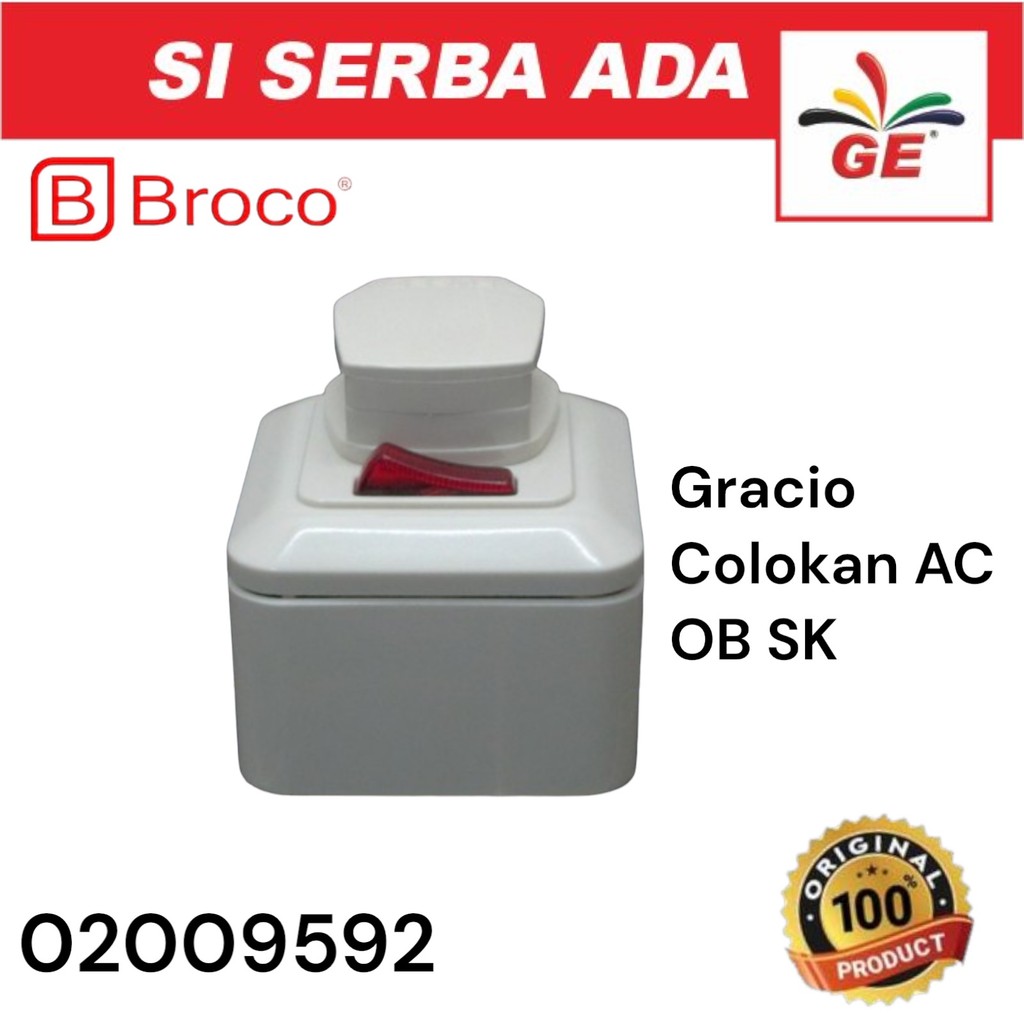 Jual BROCO Gracio BSI Cream AC Socket Outlet SET OB Colokan AC 02009592 ...