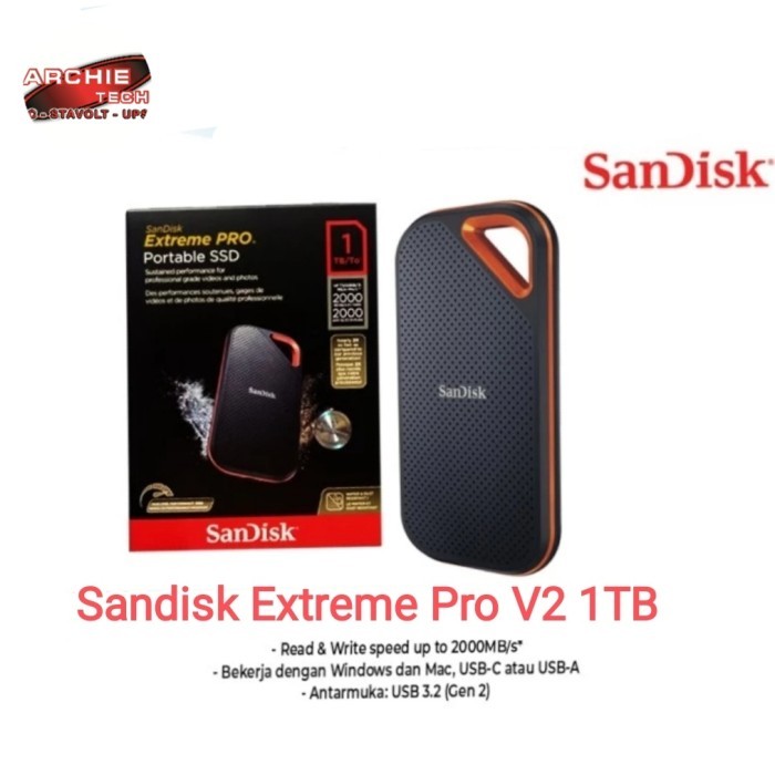 Jual SanDisk Extreme PRO Portable SSD V2 1TB 2000MB/s SDSSDE81-1T00-G25 | Shopee Indonesia