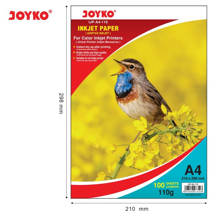 Jual joyko Inkjet Paper / Kertas Inkjet IJP-A4-110 100 Lembar | Shopee ...