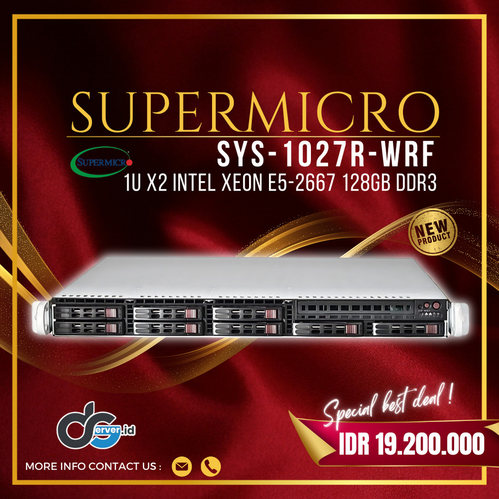 Jual Super Server Supermicro 1U SYS-1027R-WRF (New) | Shopee Indonesia