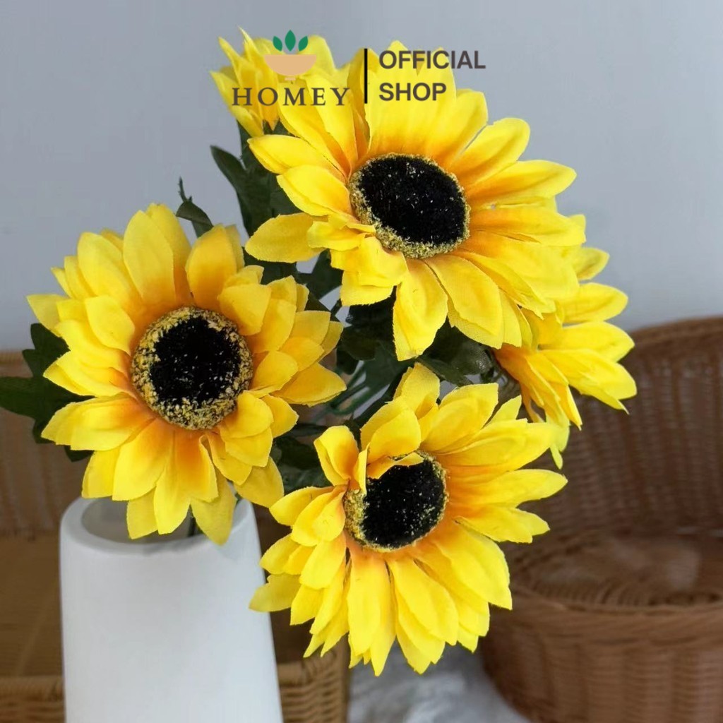Jual HOMEY - Bouquet bunga SUNFLOWER 5cbg Diameter 9cm Matahari Tangkai ...