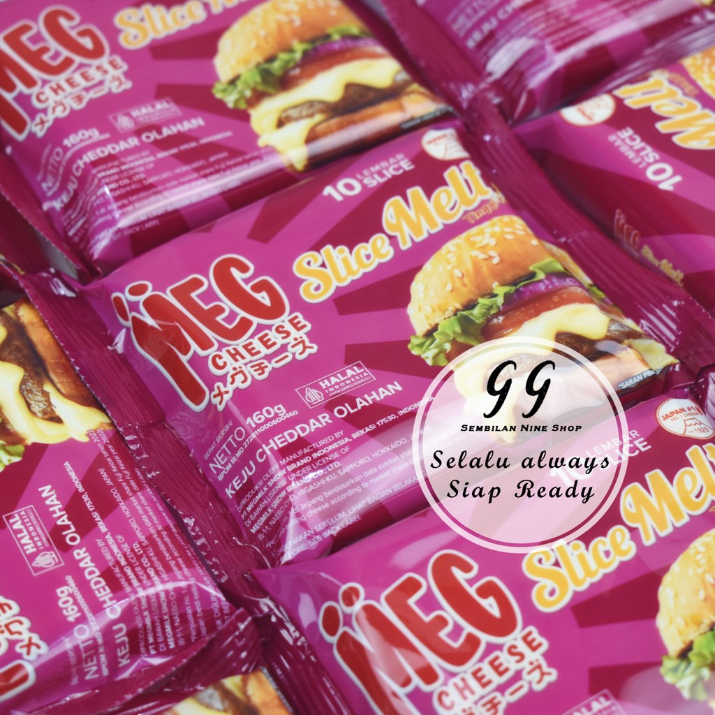Jual MEG Cheese 10 Lembar SLICE MELT 160 Gram Keju Lembaran Mudah Leleh ...