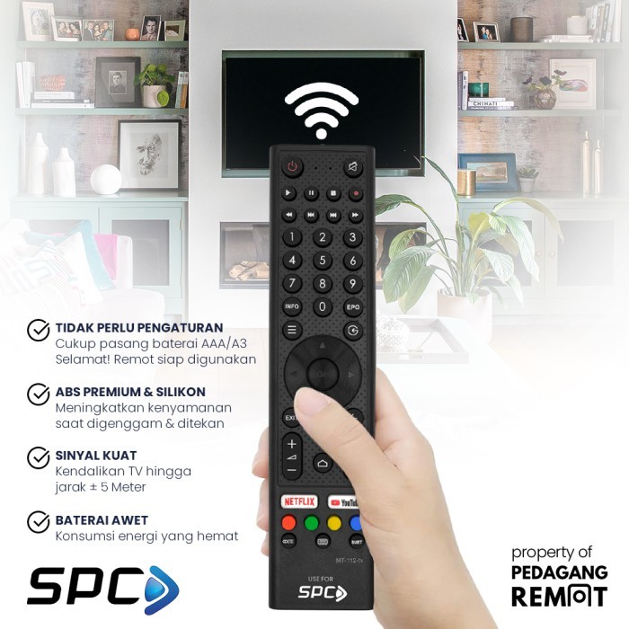 Jual Remote TV SPC Android Smart TV ST32 ST43 / Remot TV SPC LCD LED ...