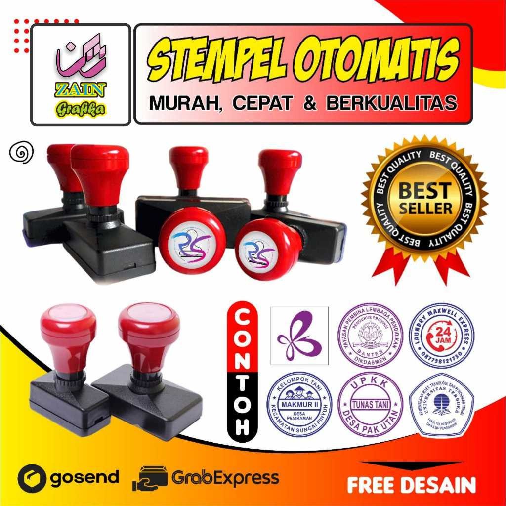 Jual stempel otomatis bulat, stempel custom bulat, stempel toko bulat ...