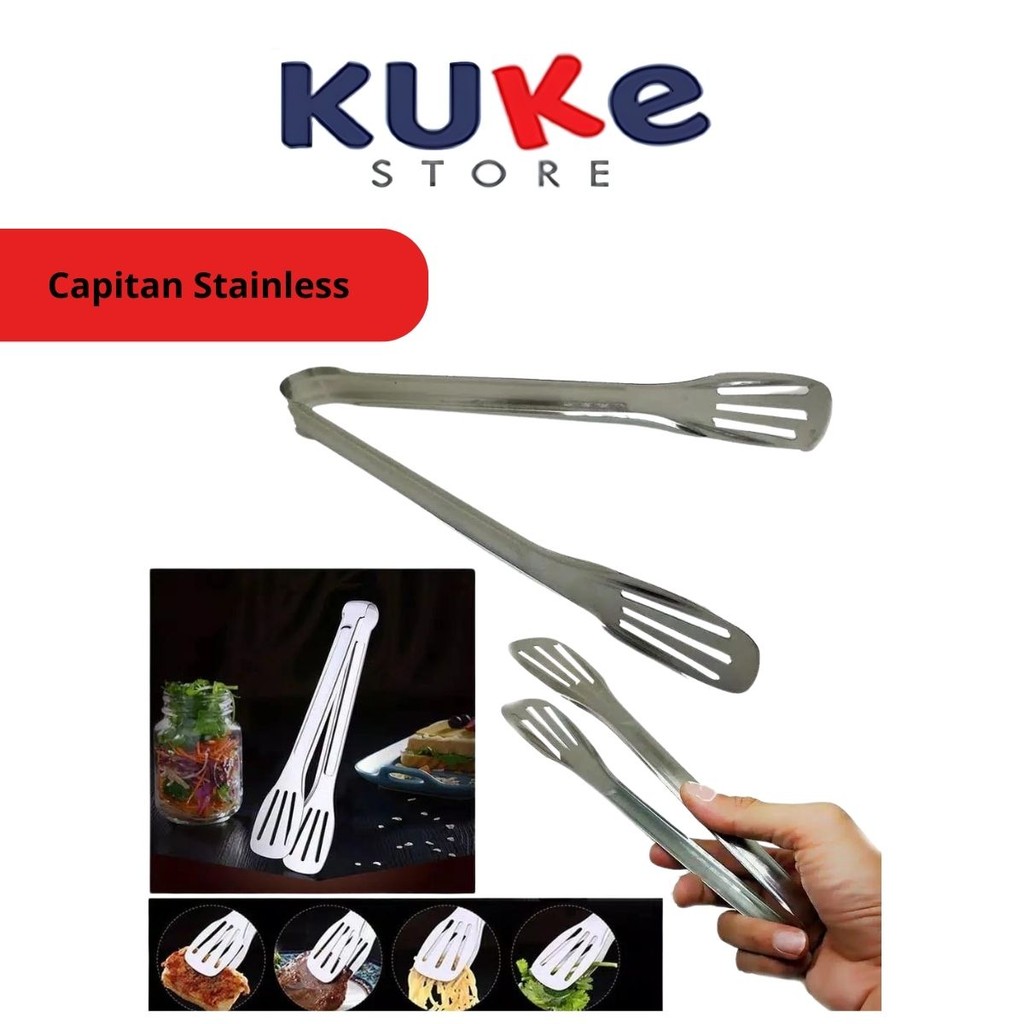 Jual Capitan Makanan Stainless Steel 18cm / Alat Jepit Makanan Food ...