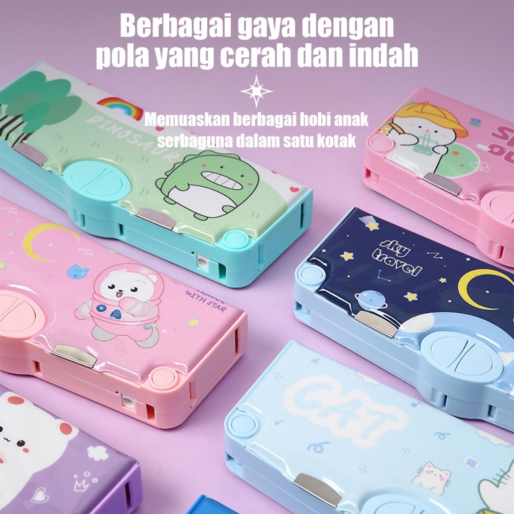 Jual Kotak Pensil Multifungsi Lengkap Peruncing Gunting Isolasi ...