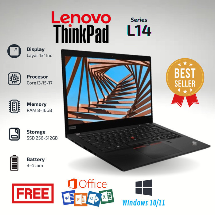 Jual Laptop Lenovo Thinkpad L14 AMD Ryzen 3 RAM 8GB SSD 256GB Second Murah Berkualitas - 128 gb ...