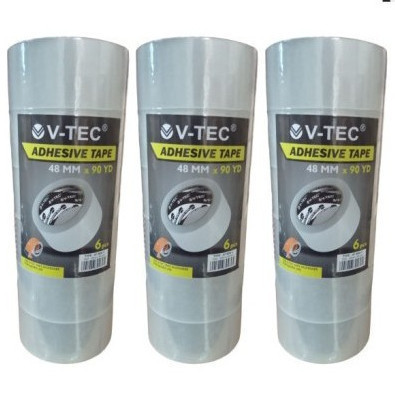 Jual V-TEC ADHESIVE TAPE 48 MM X 90 YD LAKBAN BENING | Shopee Indonesia