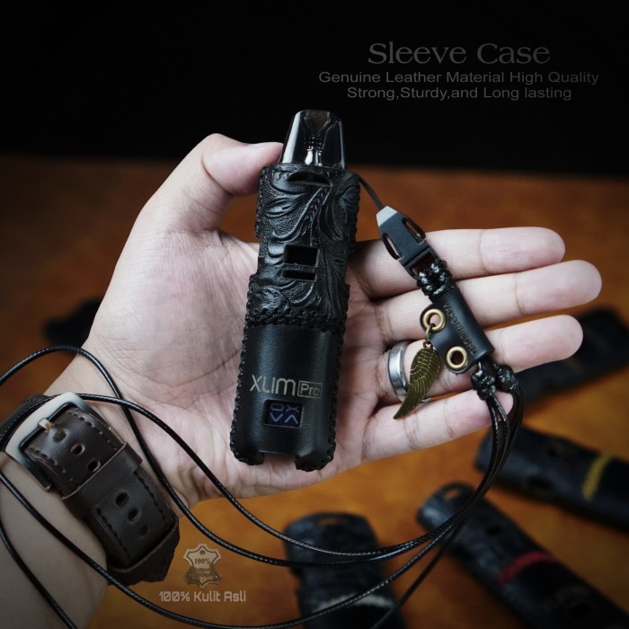 Jual Leather Sleeve Case Xlim Pro Black Batik - Free Tali Lanyard ...