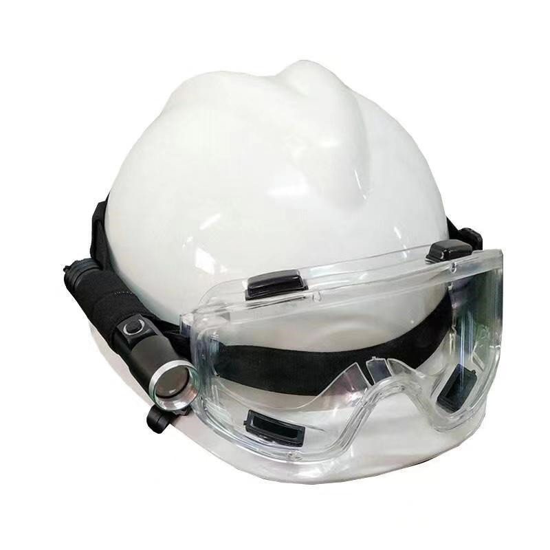 Jual Emergency Safety Helmet with Strong Flashlight Googles USB Charge ...
