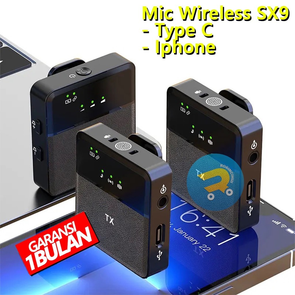 Jual Mic Wireless Hp kamera Vlog Youtuber Portable Mic for Iphone and ...