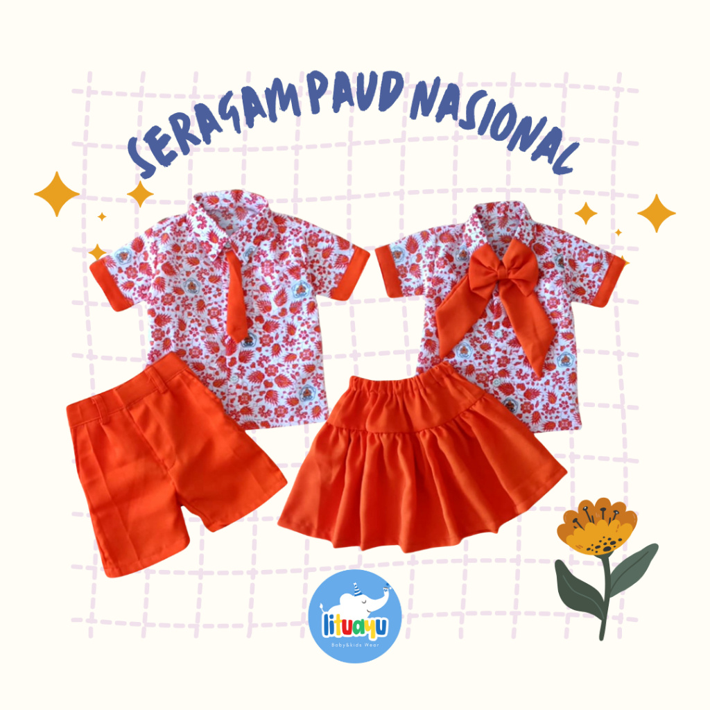 Jual Baju Anak PAUD Seragam Batik Paud Nasional Seragam Sekolah Batik ...