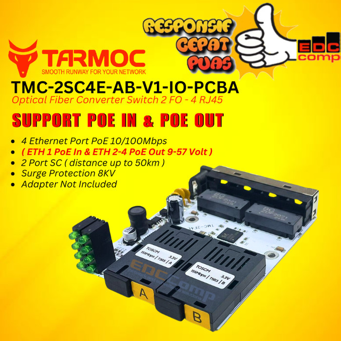 Jual Tarmoc TMC-2SC4E-AB-V1-IO-PCBA | Media Converter Switch 2FO 4LAN / 2 FO 4 LAN 10/100Mbps ...