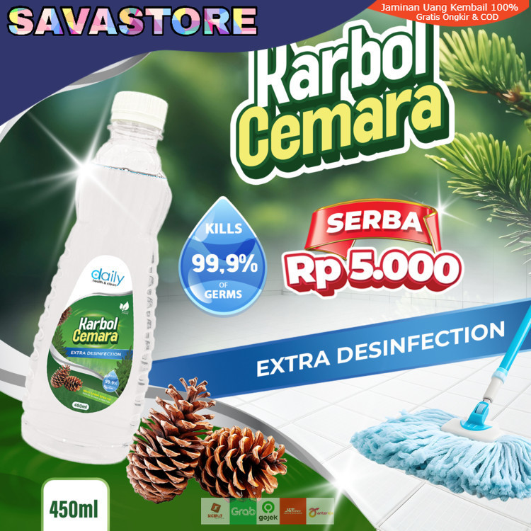 Jual Cairan Karbol Cemara Daily Karbol Pine Oil 450ml | Shopee Indonesia