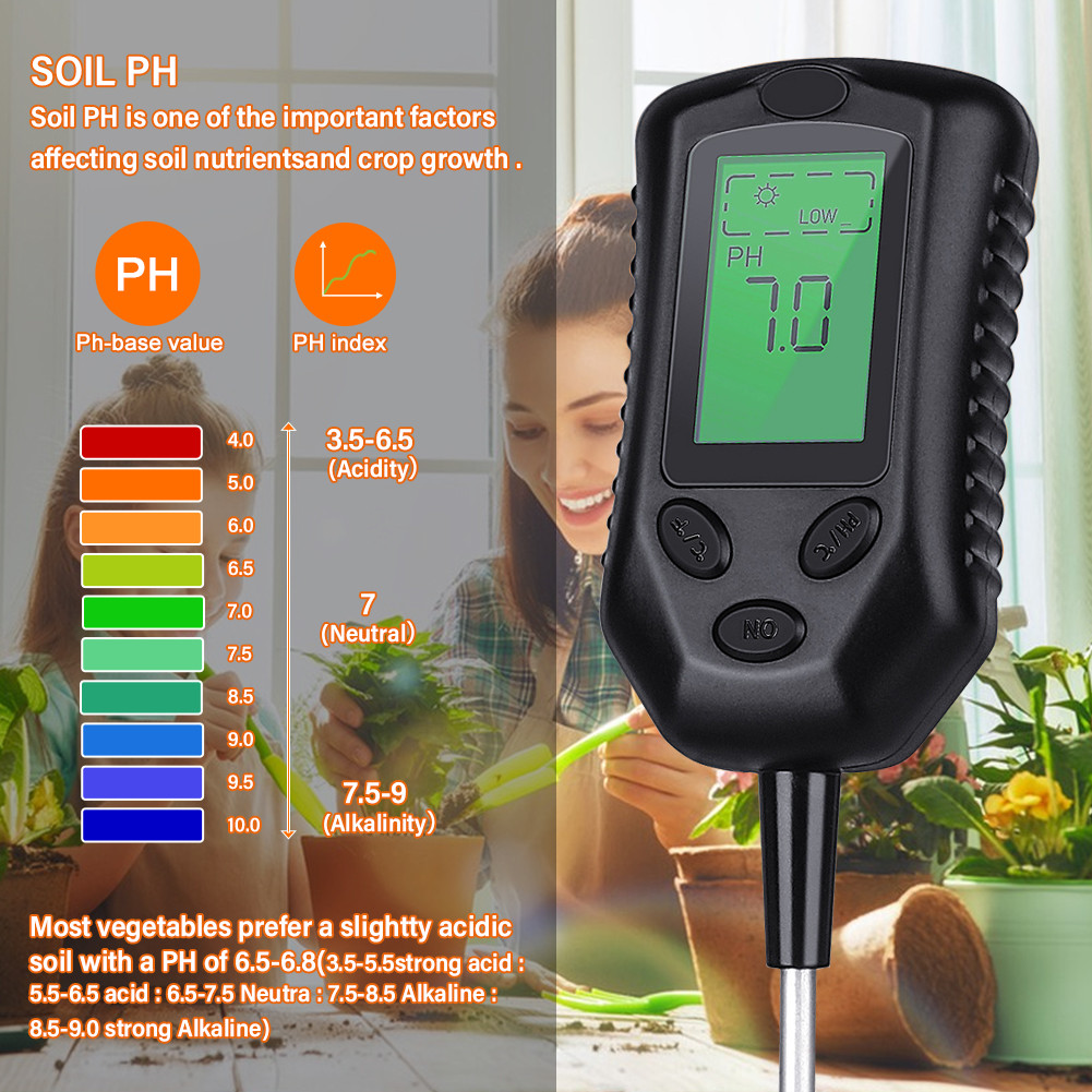 Jual 4-in-1 Soil Meter PH/Moisture/Sunlight/Temperature Humidometer ...