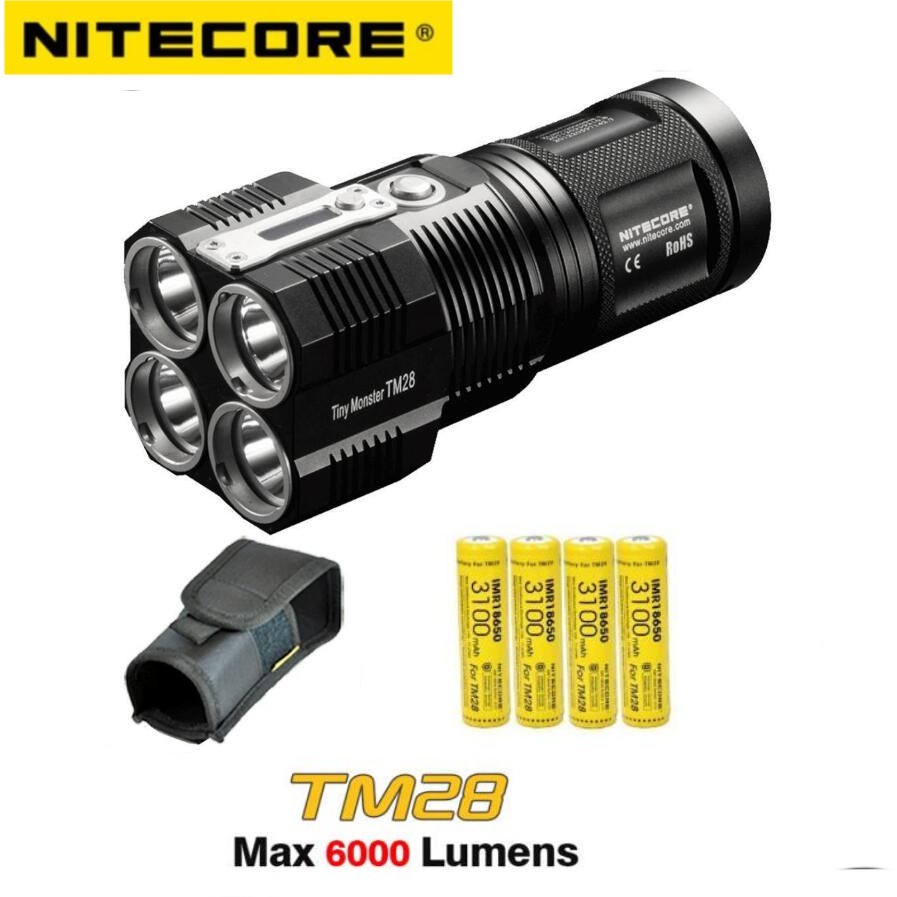 Jual NITECORE TM28 Tiny Monster Flashlight 6000 Lumens XHP35 HI 4LED Rechargeable Ultra-bright ...