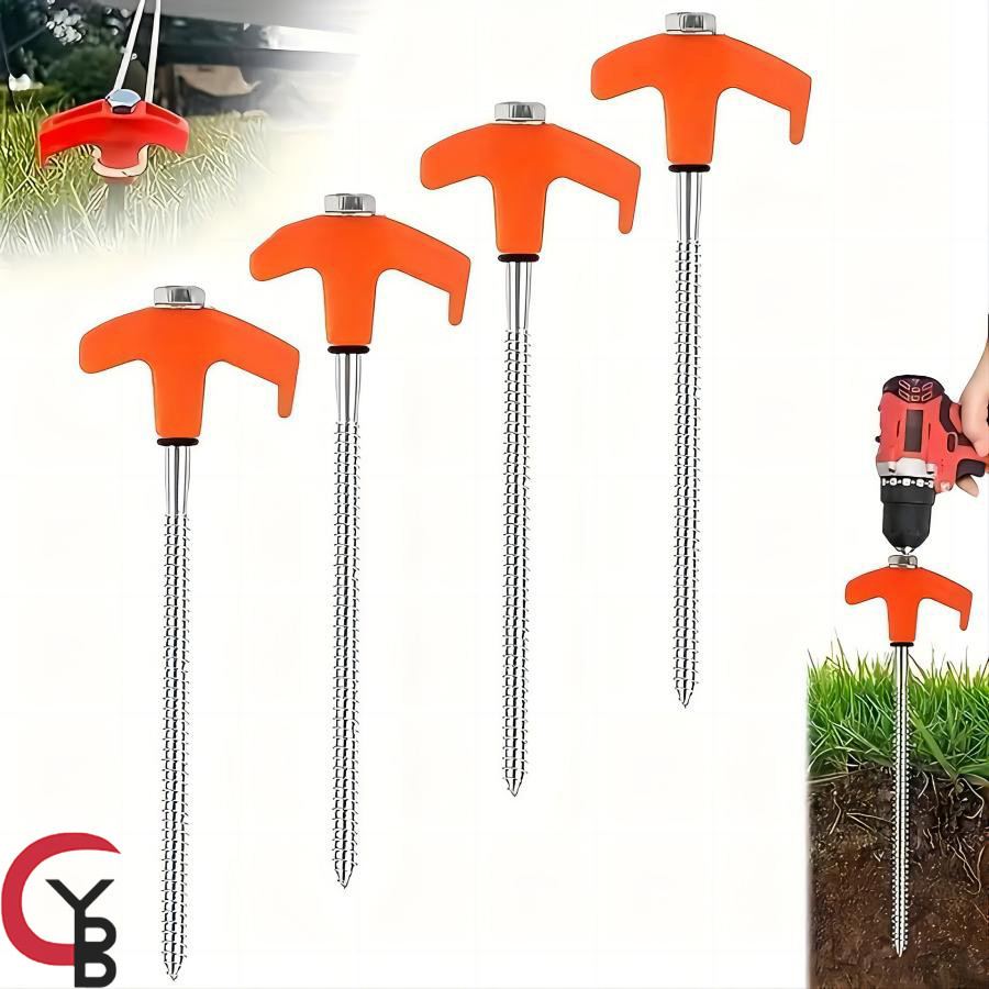 Jual 4 Pcs screw-in tent piles-ground anchor screws,new metal screw ...