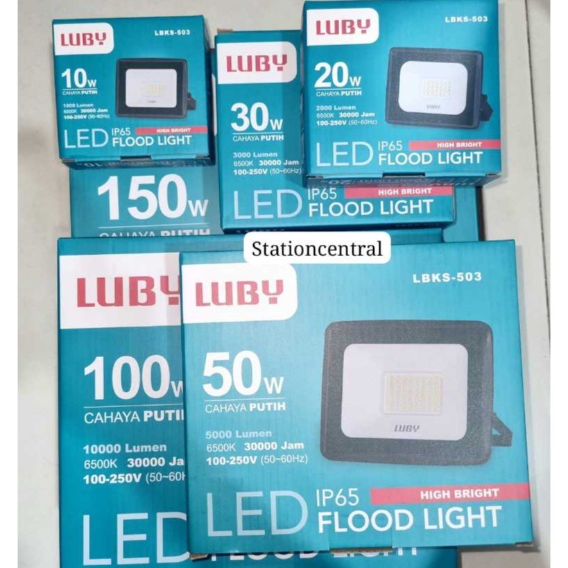 Jual Luby Lampu Sorot LBKS-503 Kap Sorot Waterproof 10W 20W 30W 50W 100W Flood Light LED Lampu ...