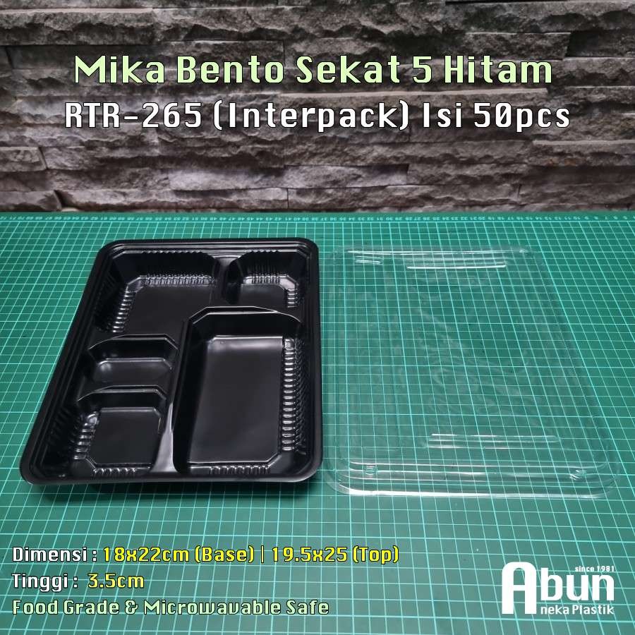 Jual Mika Bento Besar Sekat 5 (RTR-265) Pack 50pcs | Shopee Indonesia