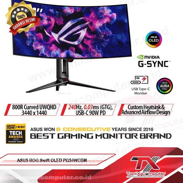 Jual ASUS ROG Swift OLED PG34WCDM 34 Inch Gaming Monitor - UWQHD 240Hz | Shopee Indonesia