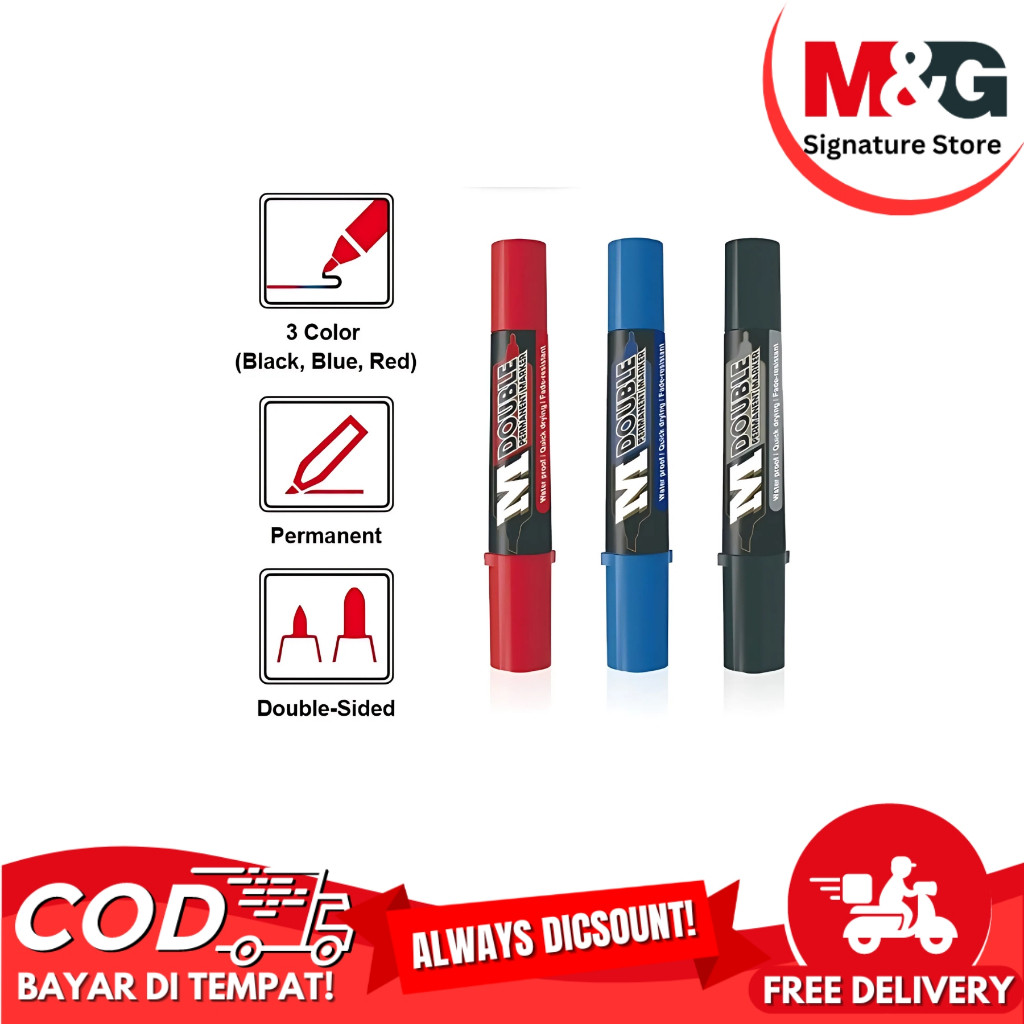 Jual Double Sided Marker M&G APMY1871 Spidol Permanent Tinta Warna ...