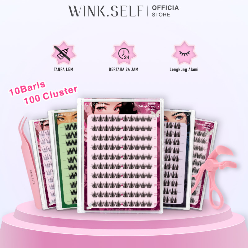 Jual TANPA LEM,WINK.SELF,100 Clusters/Box,Kapasitas Super Besar,Bulu ...
