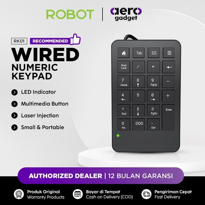 Jual ROBOT Keyboard Numpad Numeric Keypad Wired RK01 USB Numerik ...