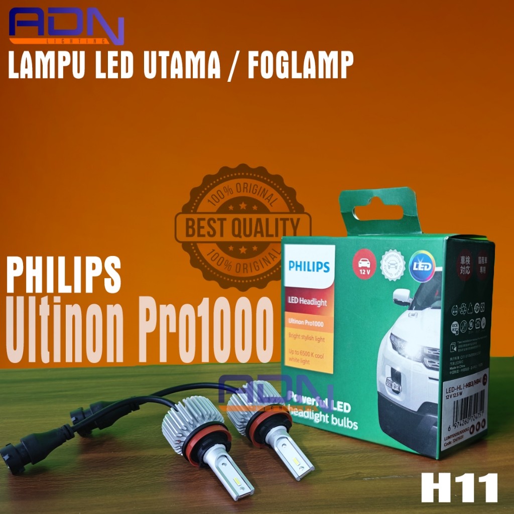 Jual Lampu LED Utama Foglamp Philips Ultinon 1000 Pro H1 H3 H4 H7 H11 HB3 HB4 9012 HIR2 | Shopee ...