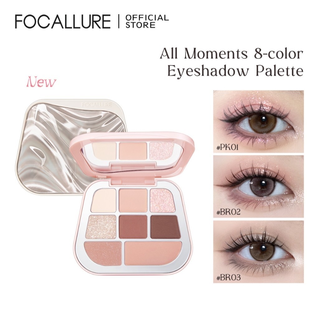 Jual FOCALLURE 8 Color Eyeshadow Palette High Pigment Easy To Blend ...
