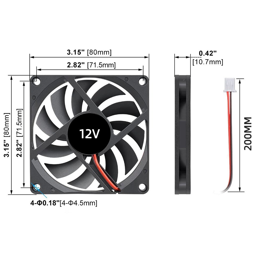 Jual 3d Printer Fan 8010 2pins 80mm 80x80 x10 mm Cooling Fan 3d Printer ...