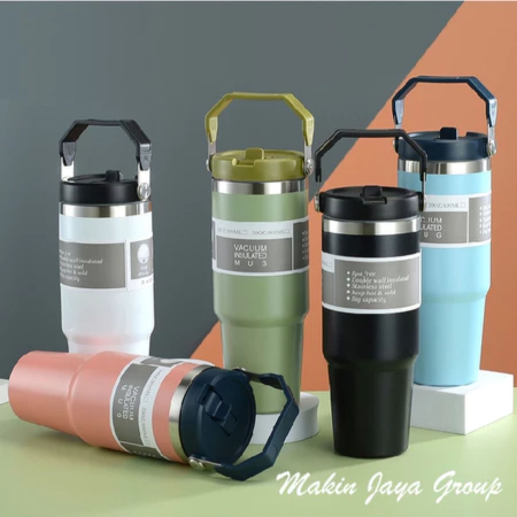 Jual Tumbler Thermos Handle Jug Vacuum 900ml Stainless Steel SUS 316 Coffee Cup Sport Thermos ...