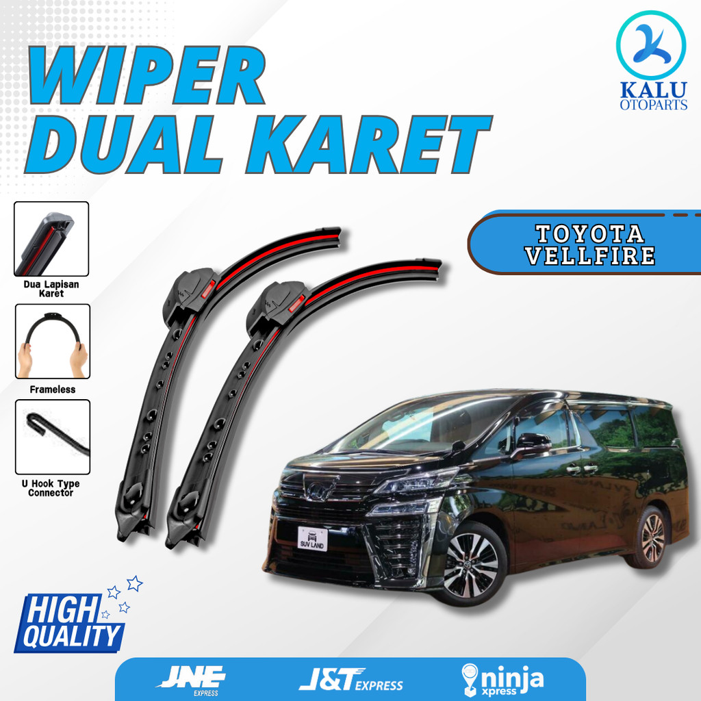 Jual Wiper Dual Blade Toyota Vellfire Double Karet Frameless 1 Set Kiri Kanan | Shopee Indonesia