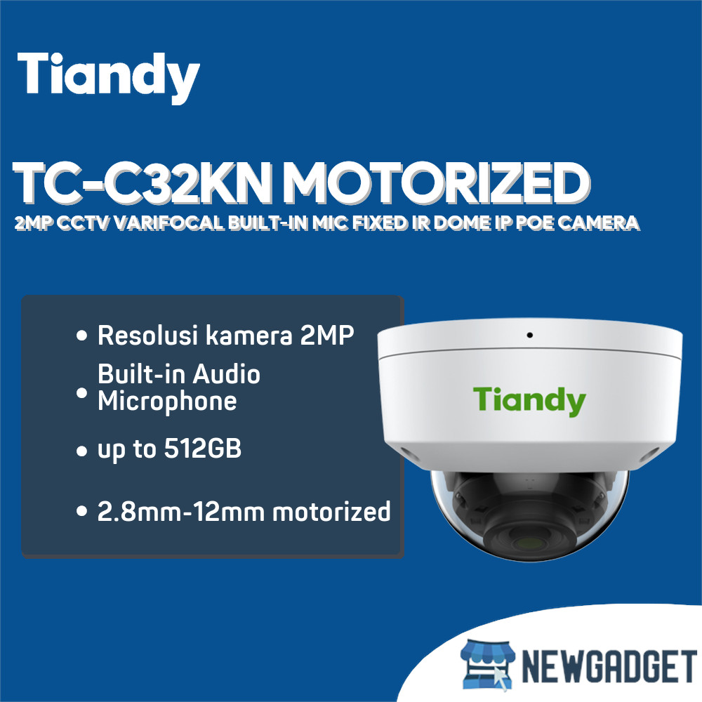 Jual TIANDY TC-C32KN MOTORIZED 2MP CCTV VARIFOCAL BUILT-IN MIC FIXED IR ...