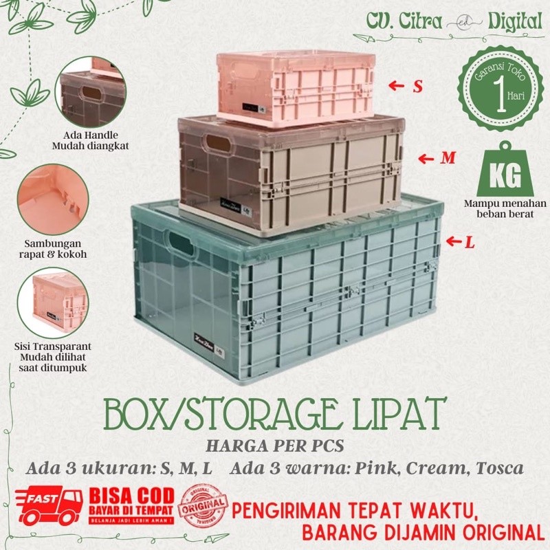 Jual Kotak Penyimpanan Lipat Serbaguna / Box Lipat / Folding Storage ...