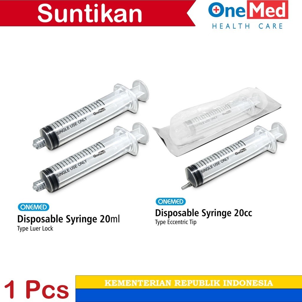 Jual Syringe 20cc OneMed / Spuit Onemed 20ml Lubang Tengah & Lubang PInggir / Pack | Shopee ...