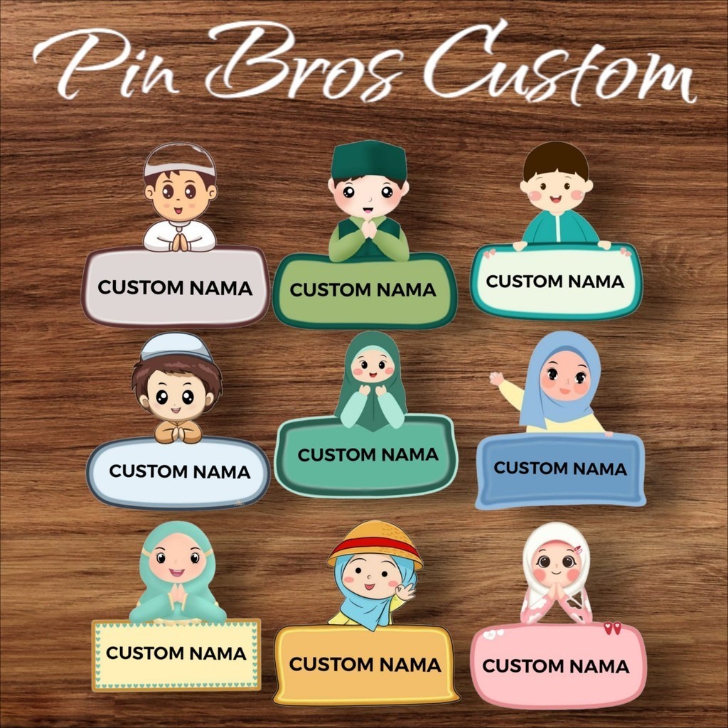 Jual PIN BROS ANAK CUSTOM NAMA AKRILIK | NAMETAG PIN BROS ACRYLIC ...