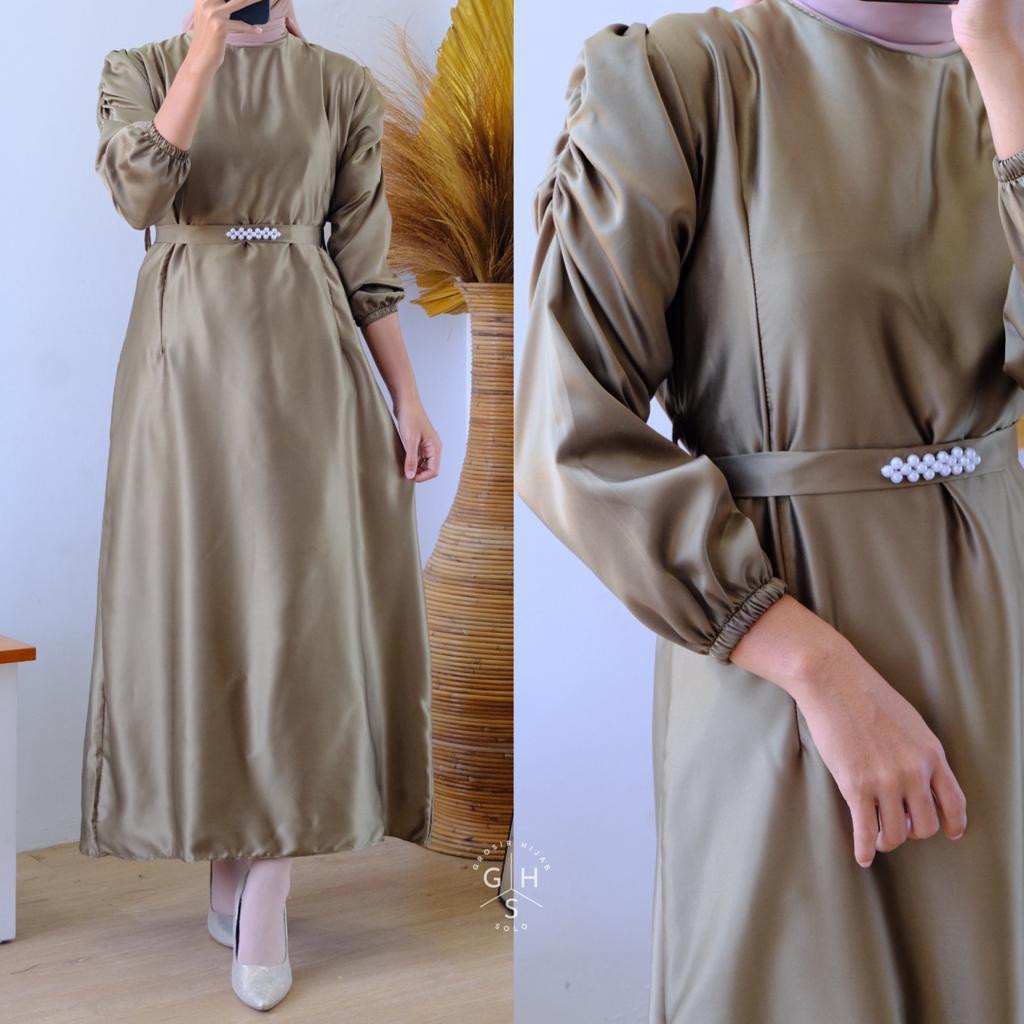 Jual Gantari Gamis Kondangan Satin Model Modern Bridesmaid Elegan Gamis ...