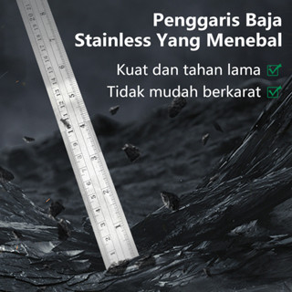 Jual ISKU Penggaris Besi 15-100CM Penggaris Logam/Mistar Besi/Stainless Steel Ruler Yang Menebal ...