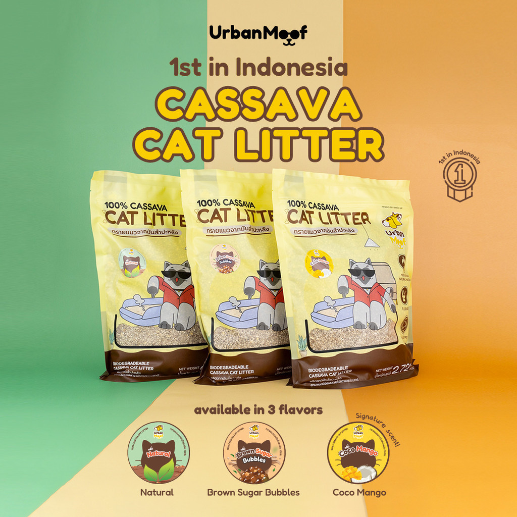 Jual Urban Moof Paket Pasir Kucing (Cassava Cat Litter) 3in1 Natural ...