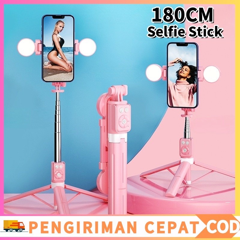 Jual 【COD】 Tongsis Tripod Bluetooth 1.8m Fill light Tongsis Tripod ...