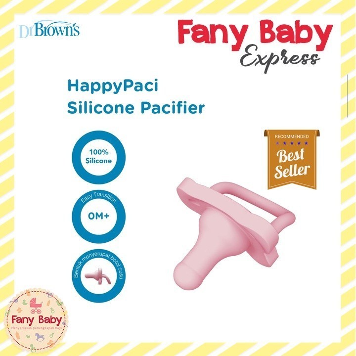 Jual DR BROWNS HAPPY PACI ONE PIECE SILICONE PACIFIER 0M+ 1 PACK / PCS ...