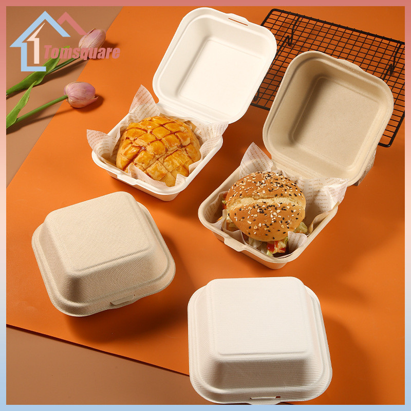 Jual Bagasse Natural Lunch Box Burger BOX BENTO CAKE BOX KOREAN CAKE ...